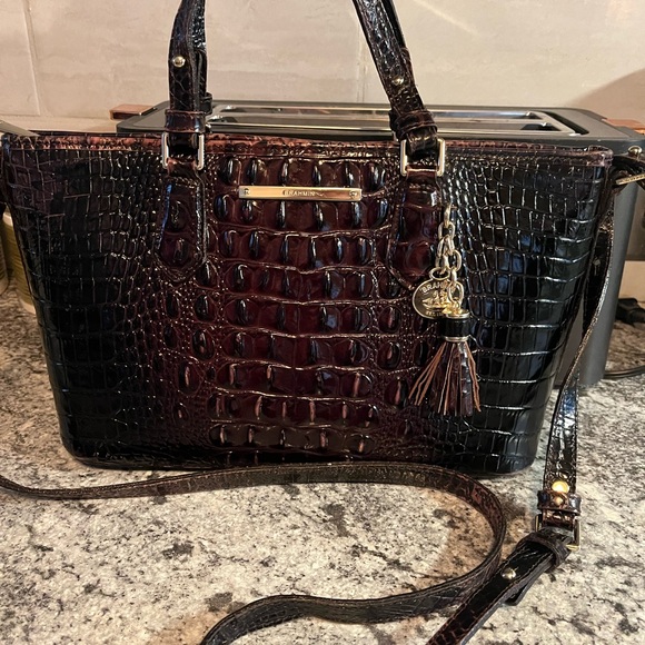 Brahmin | Bags | Brahmin Mini Asher Melbourne Brown Croc Embossed ...